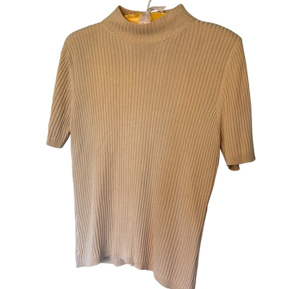 Laura Scott | Sweaters | Laura Scott 0 Silk Ribbed Sweater Size S Mock ...